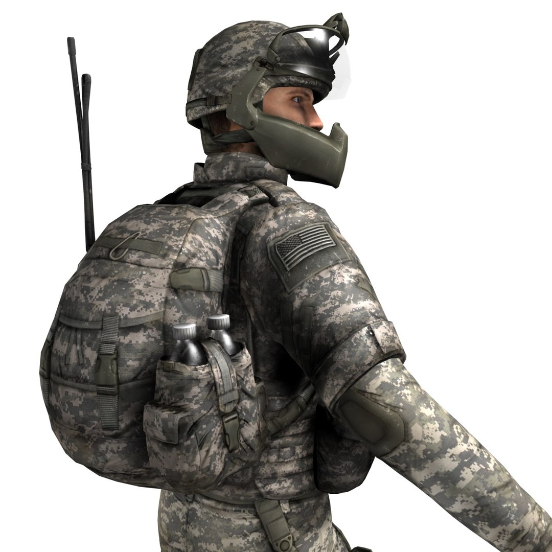 modern soldier 3d model
