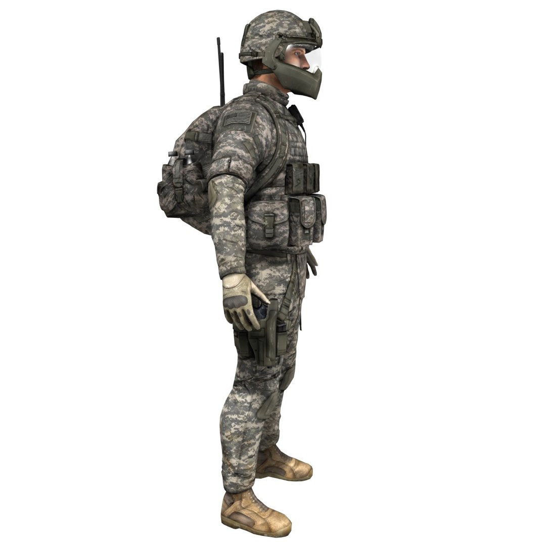 modern soldier 3d model