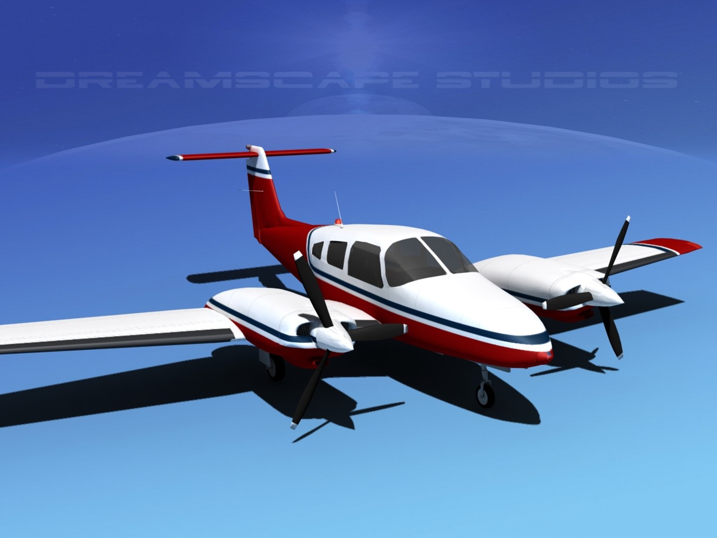 piper seminole pa-44-180t turbo 3d model