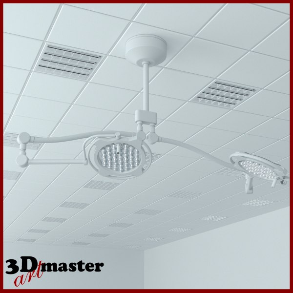 3D shadowless surgical lighting - TurboSquid 1214527