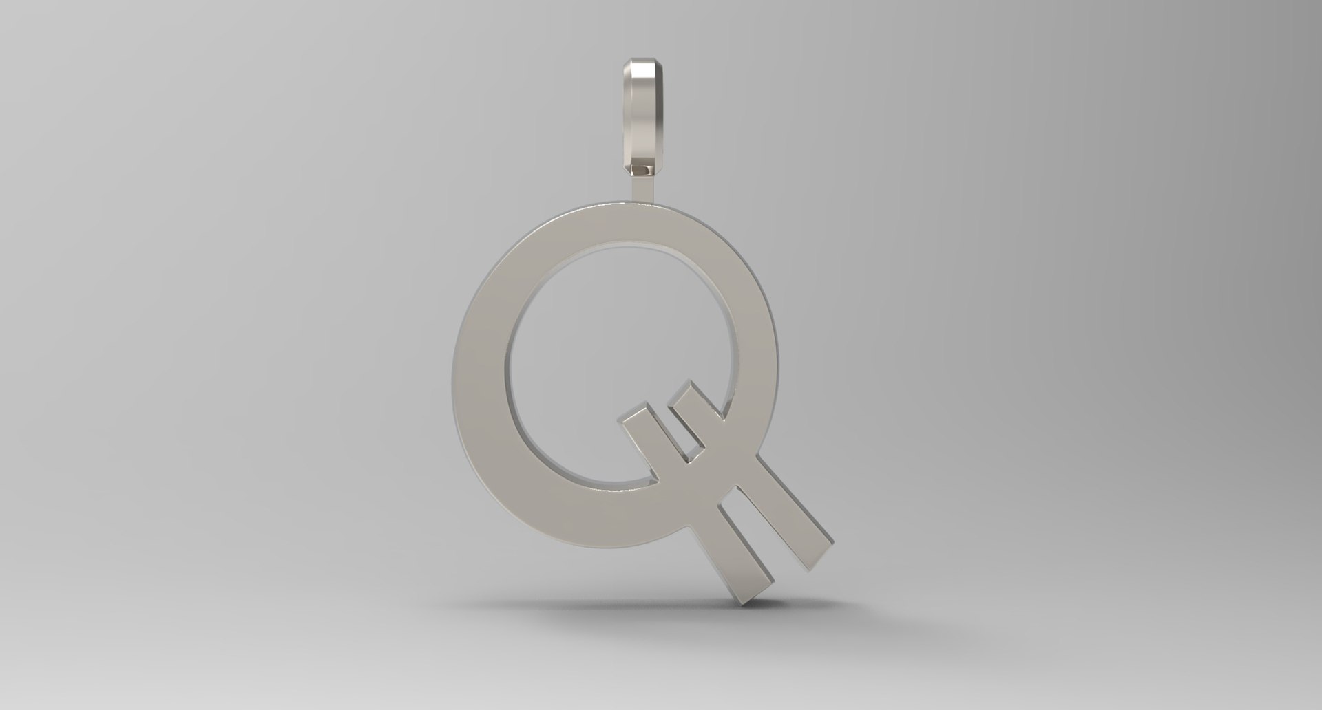 Q Letter Pendant Platinum 3D Model - TurboSquid 1901893