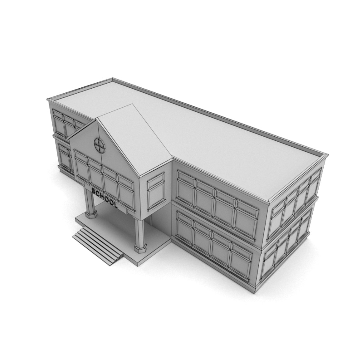3D School Building Polys Model - TurboSquid 1338287