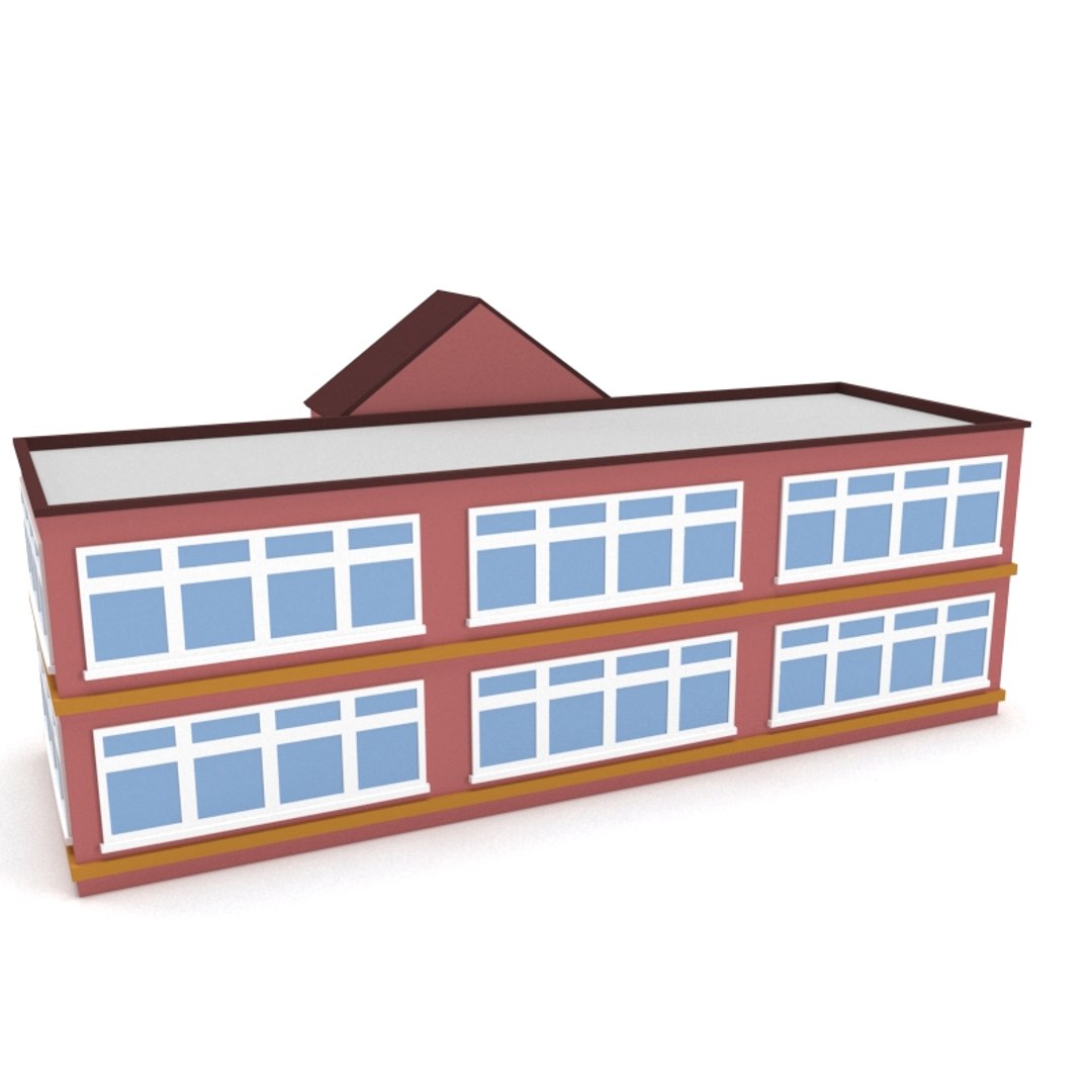 3D School Building Polys Model - TurboSquid 1338287
