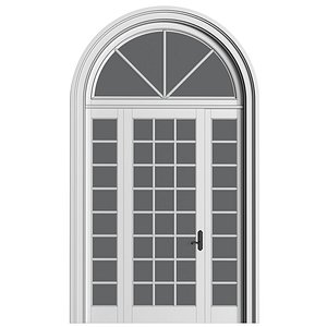 3D Arched Classic Facade Window Entrance Door Arched Opening ...