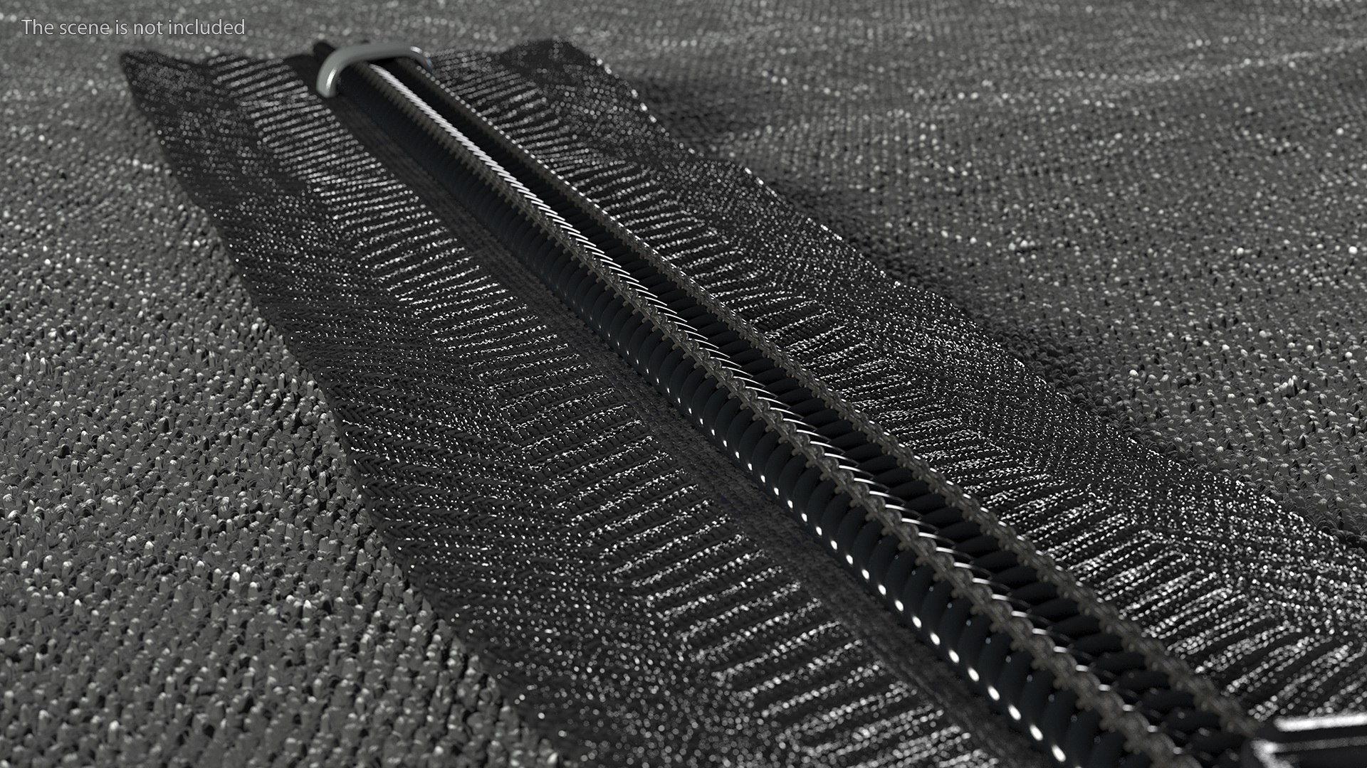 3D Closed End One Side Nylon Coil Zipper Black model - TurboSquid 1808627