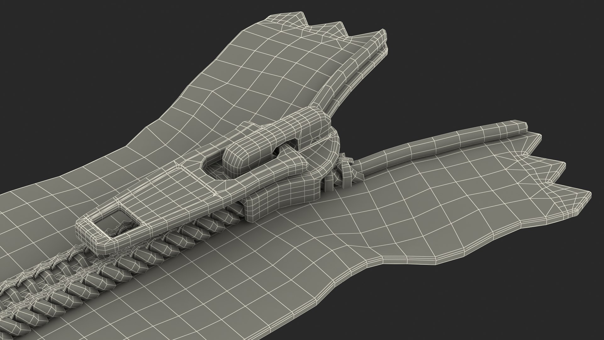 3D Closed End One Side Nylon Coil Zipper Black model - TurboSquid 1808627