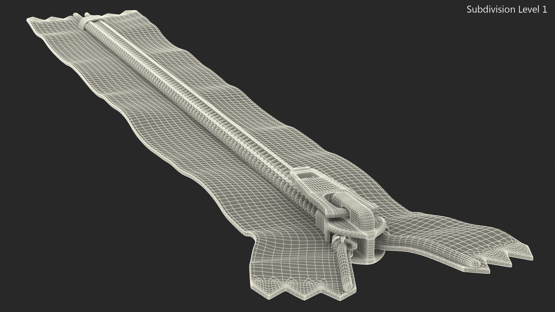 3D Closed End One Side Nylon Coil Zipper Black model - TurboSquid 1808627