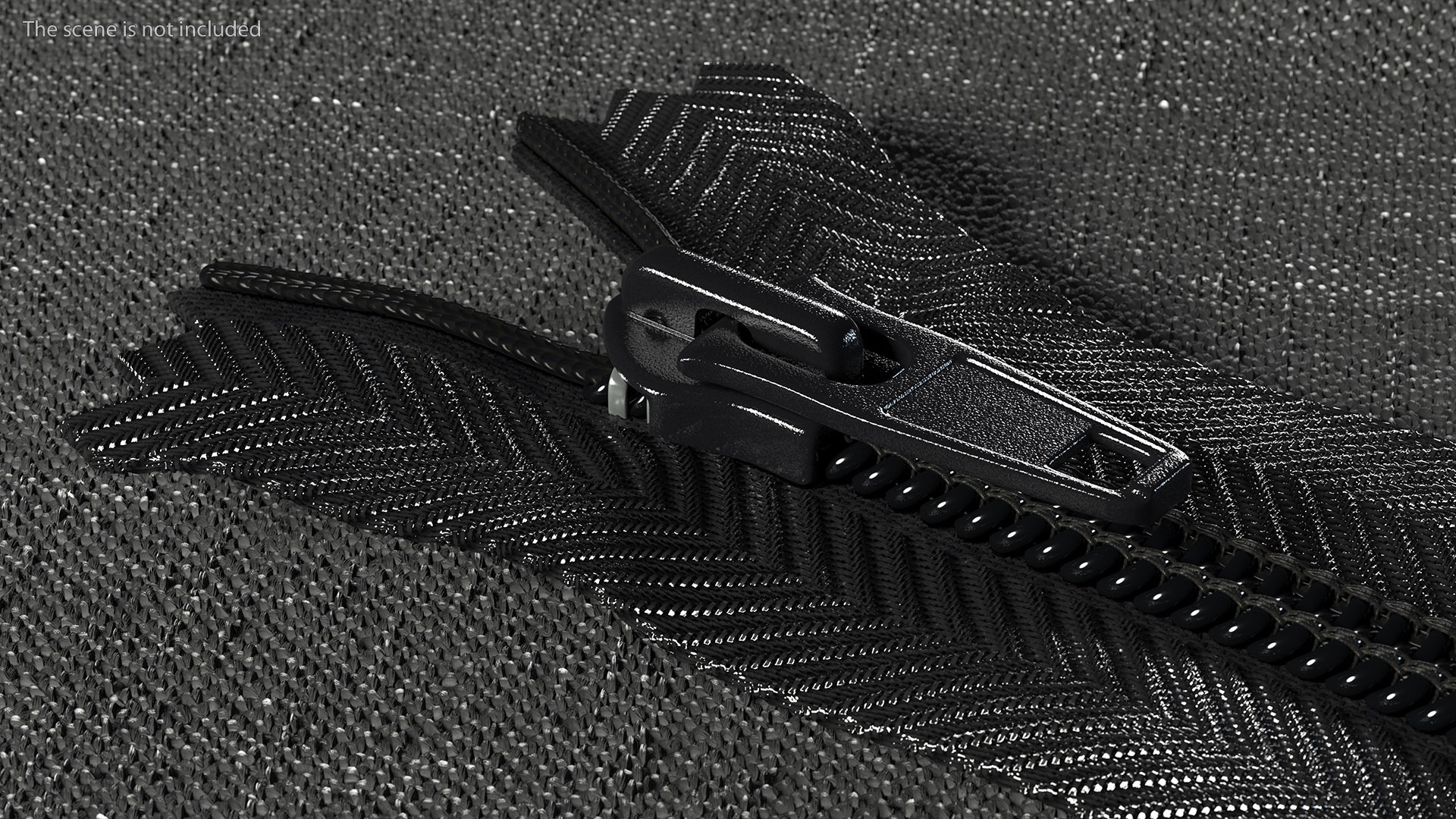 3D Closed End One Side Nylon Coil Zipper Black Model - TurboSquid 1808627