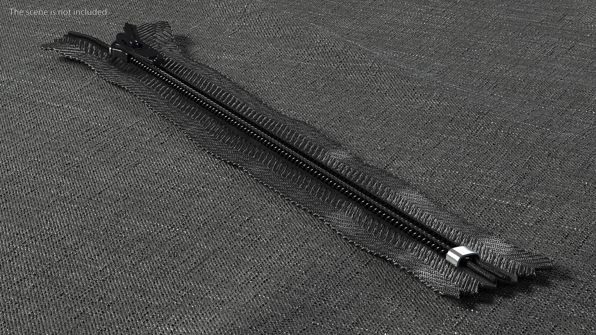 3D Closed End One Side Nylon Coil Zipper Black Model - TurboSquid 1808627