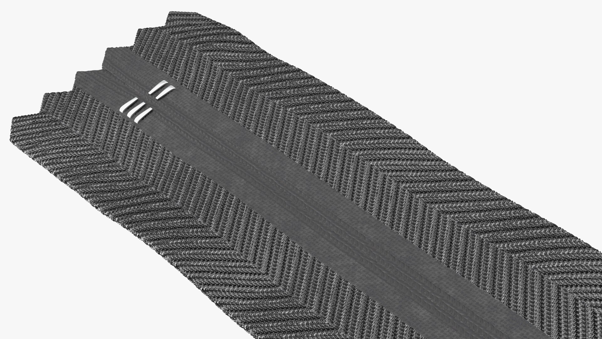 3D Closed End One Side Nylon Coil Zipper Black model - TurboSquid 1808627