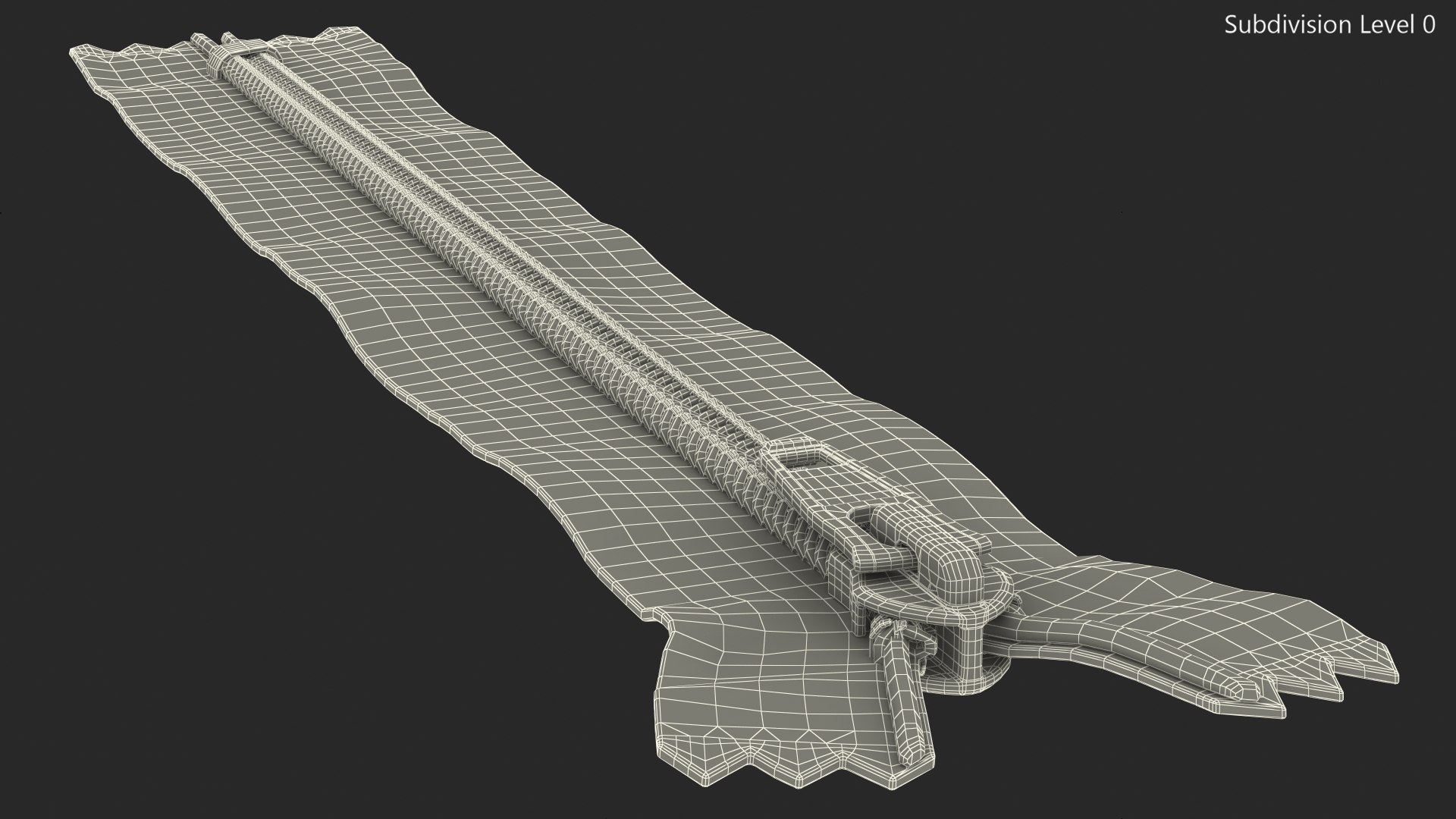 3D Closed End One Side Nylon Coil Zipper Black model - TurboSquid 1808627