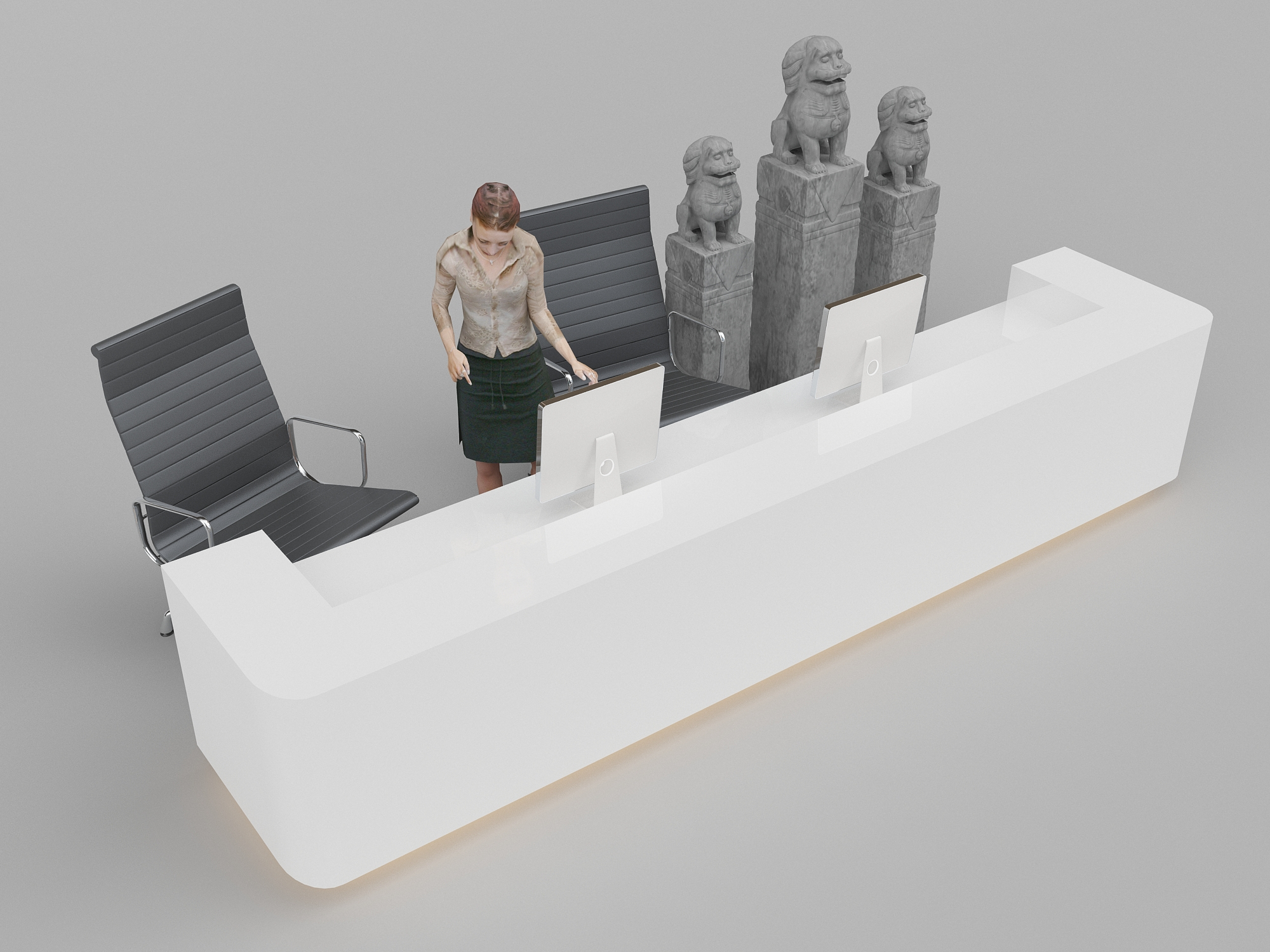 3D Reception Desk - 057 model - TurboSquid 1994752
