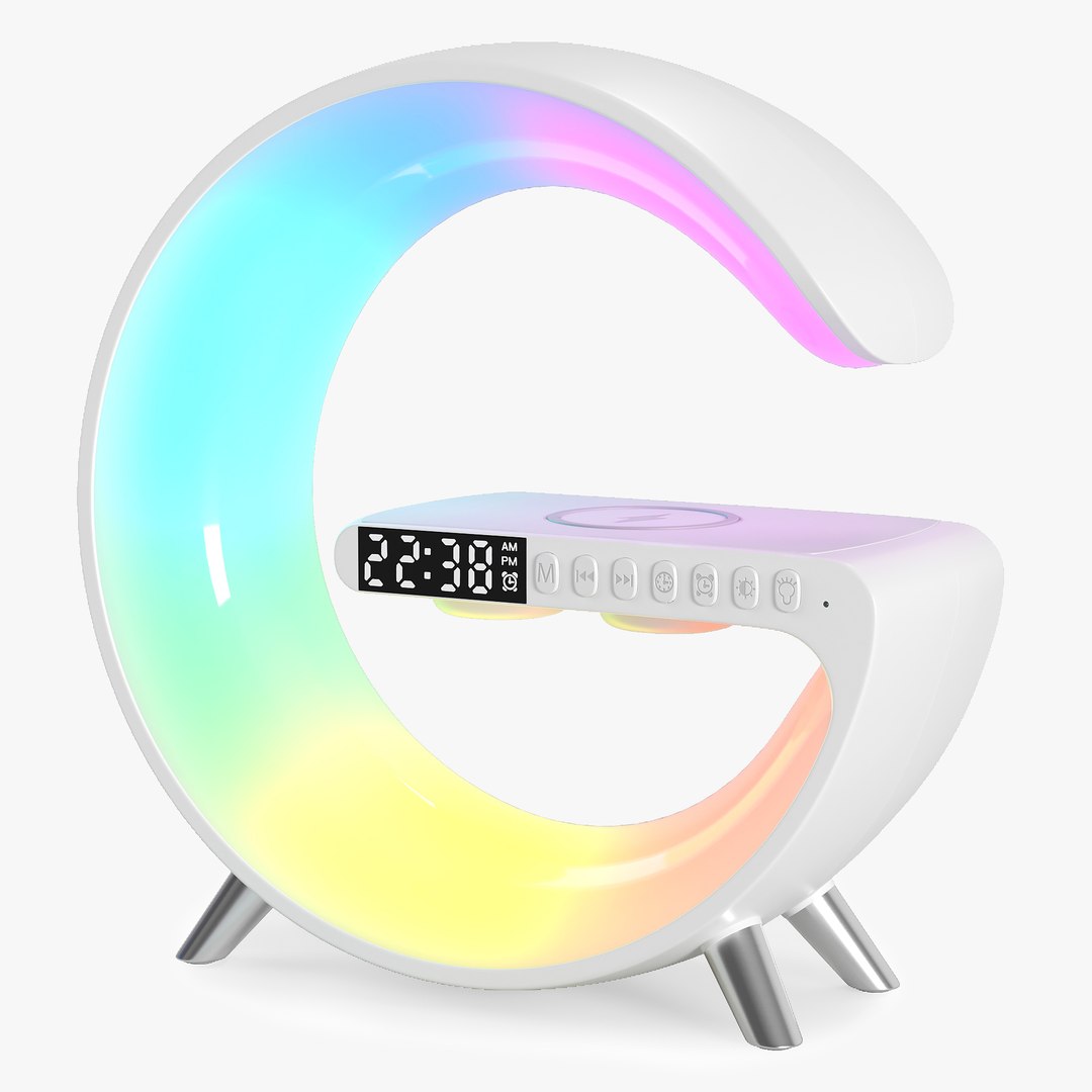3D Wireless Alarm Clock Phone Charger LED Light With Speaker Model ...