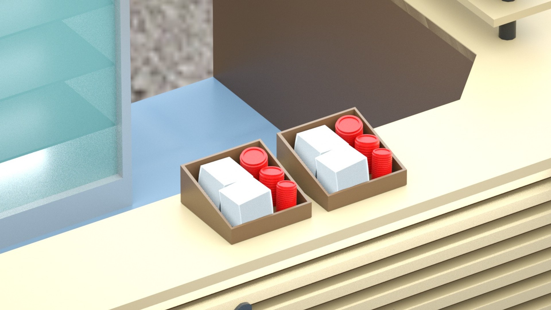 Low-poly Isometric Cafe Zone 3D Model - TurboSquid 1608029