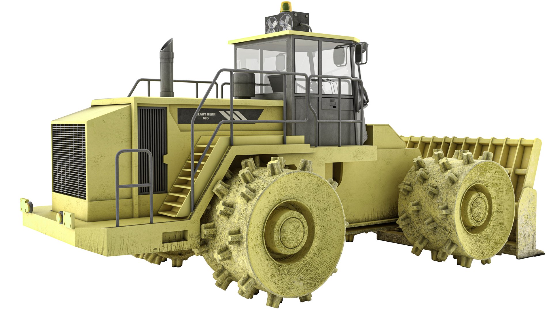 Landfill Wheeled Bulldozer Compactor Model - TurboSquid 2222037