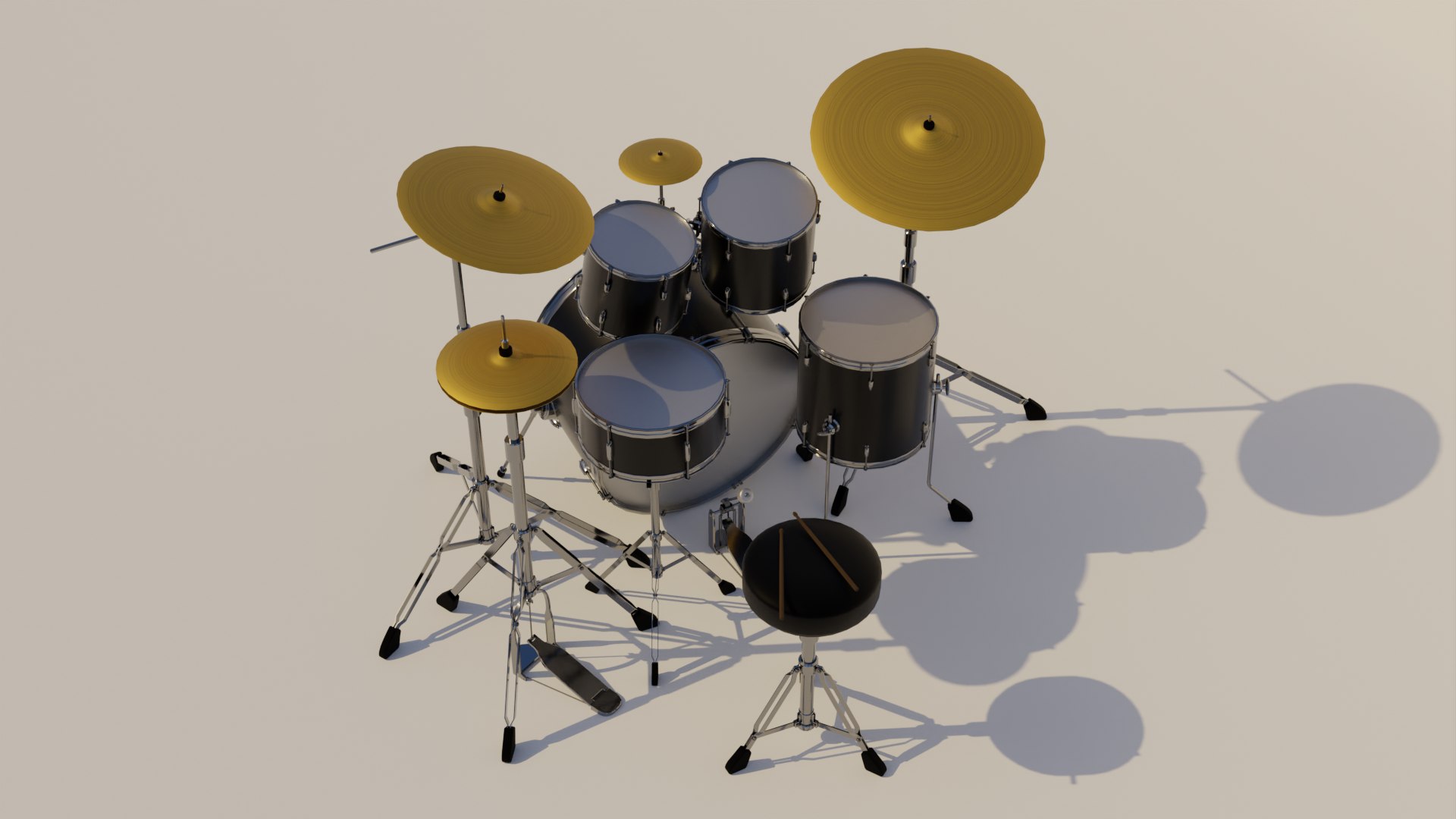 Drum Set 3D Model - TurboSquid 2039825