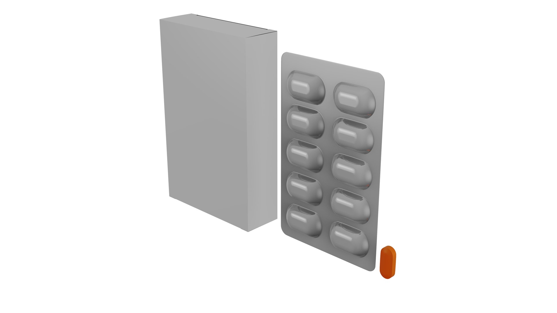 Tablet Blister And Cardboard Box 3D Model - TurboSquid 2228923