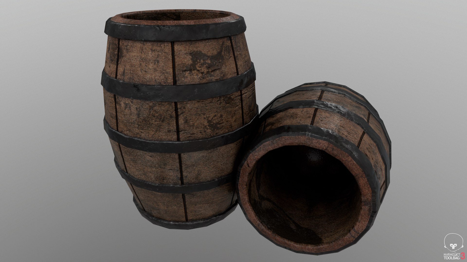 3D wooden barrel asset - TurboSquid 1268792