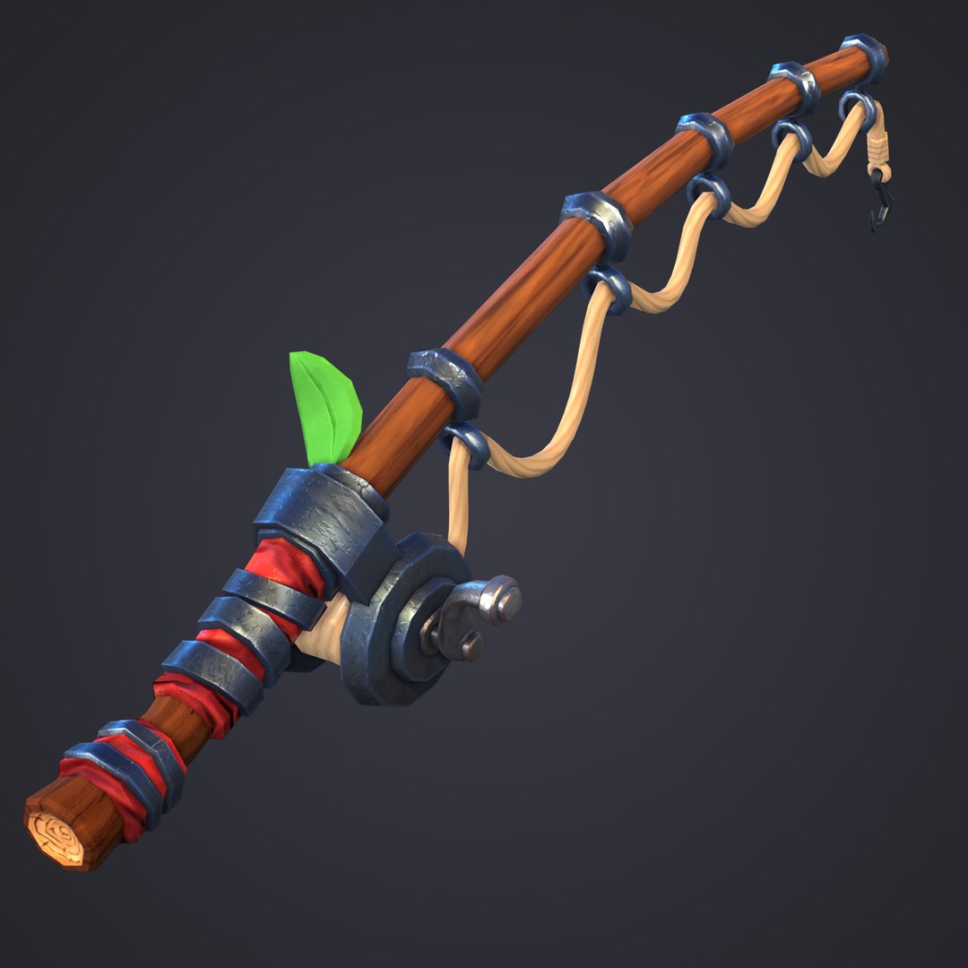 Stylized Fishing Rod - Lowpoly and Gameready 3D - TurboSquid 2175365