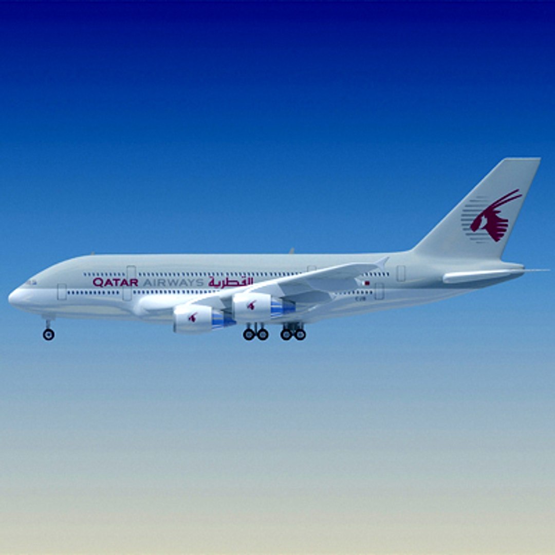 Airbus A380 Qatar 3d 3ds