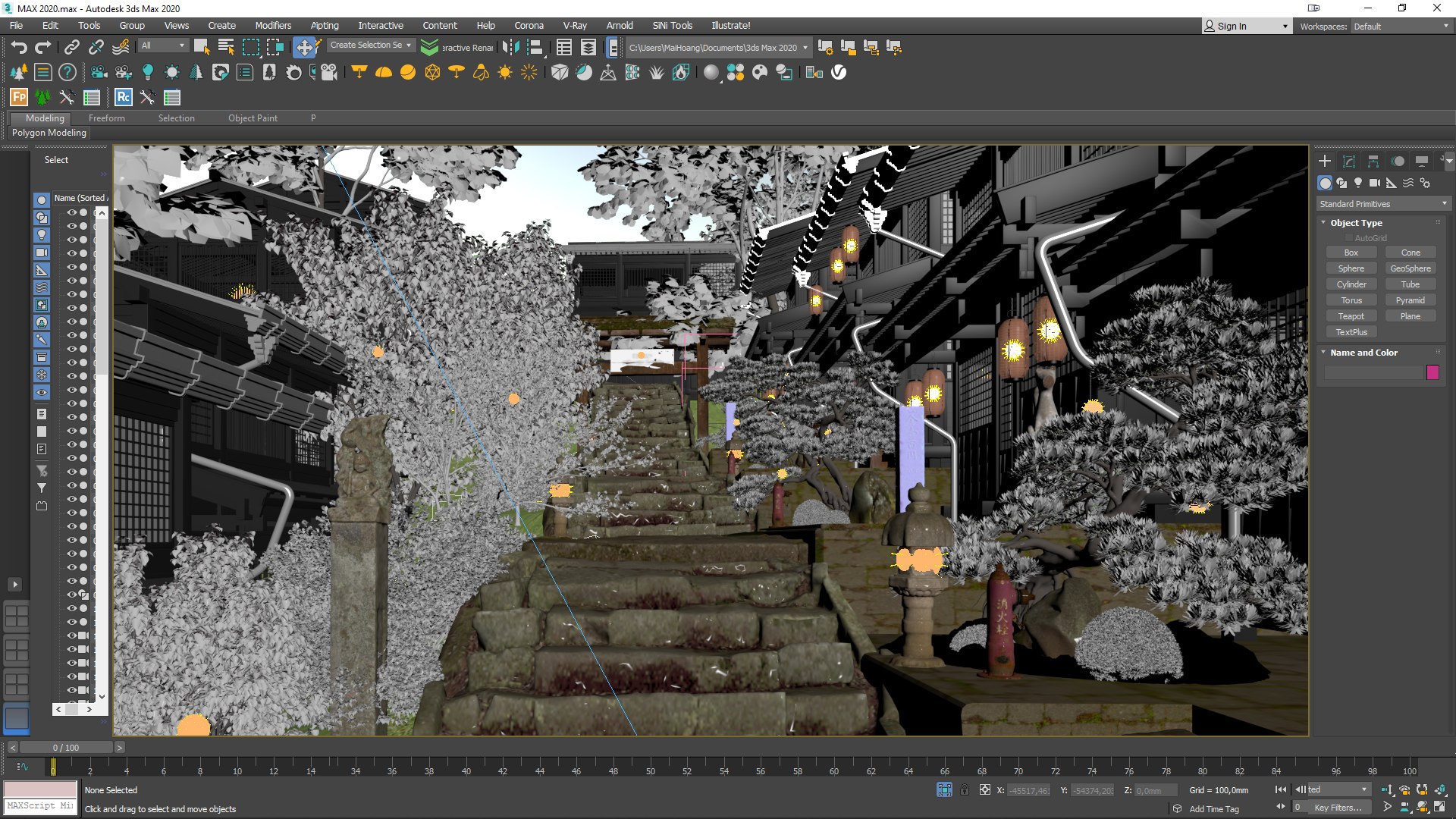 3D Japanse House On Moutain - Maiholuxury - MAX FBX OBJ SKP Simlab Collada Blender Model ...