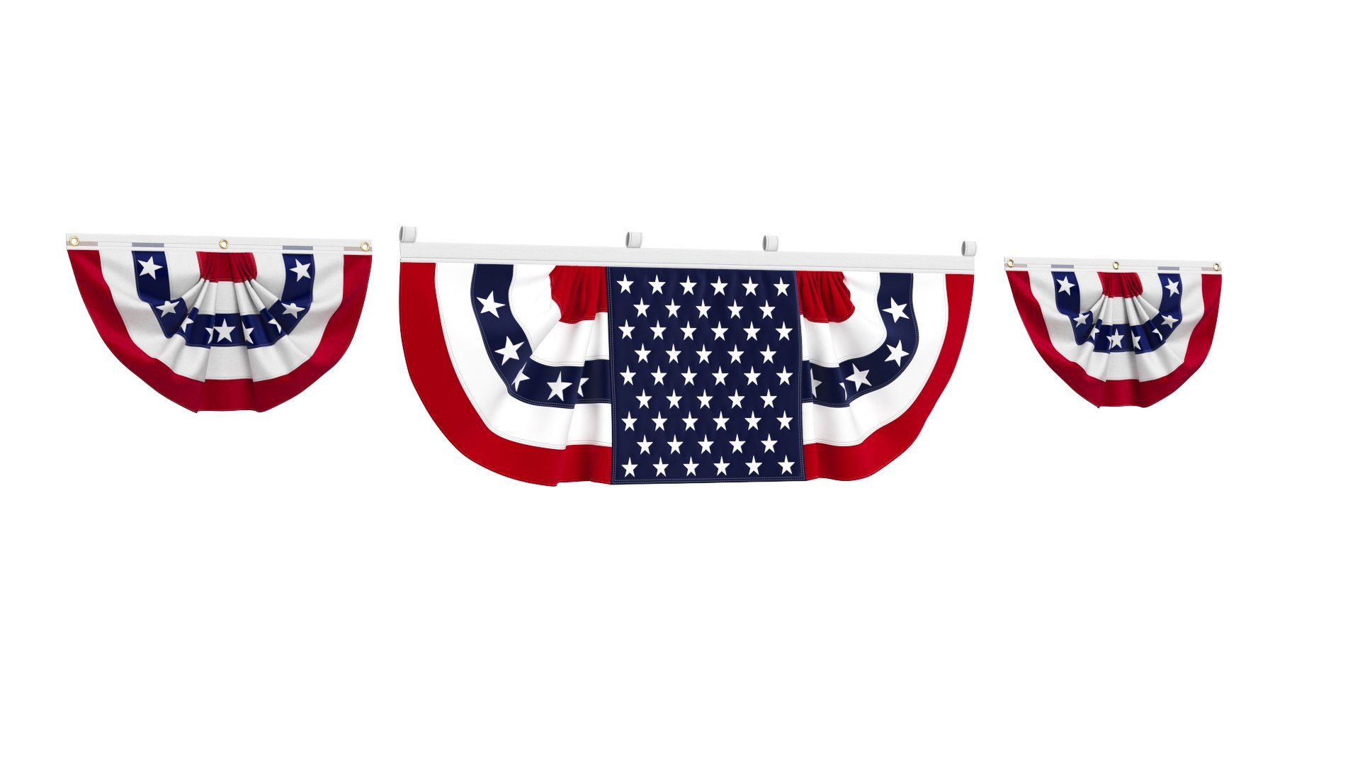 American Flag Bunting Banner Set 3D - TurboSquid 2125925