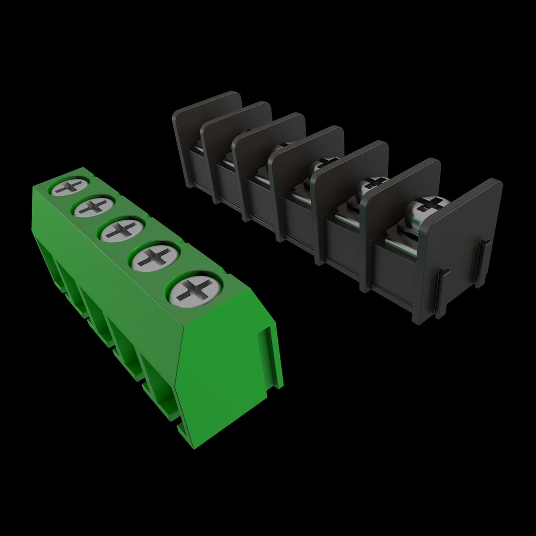 3D Model Terminal Block And Screw Terminal - TurboSquid 1734908