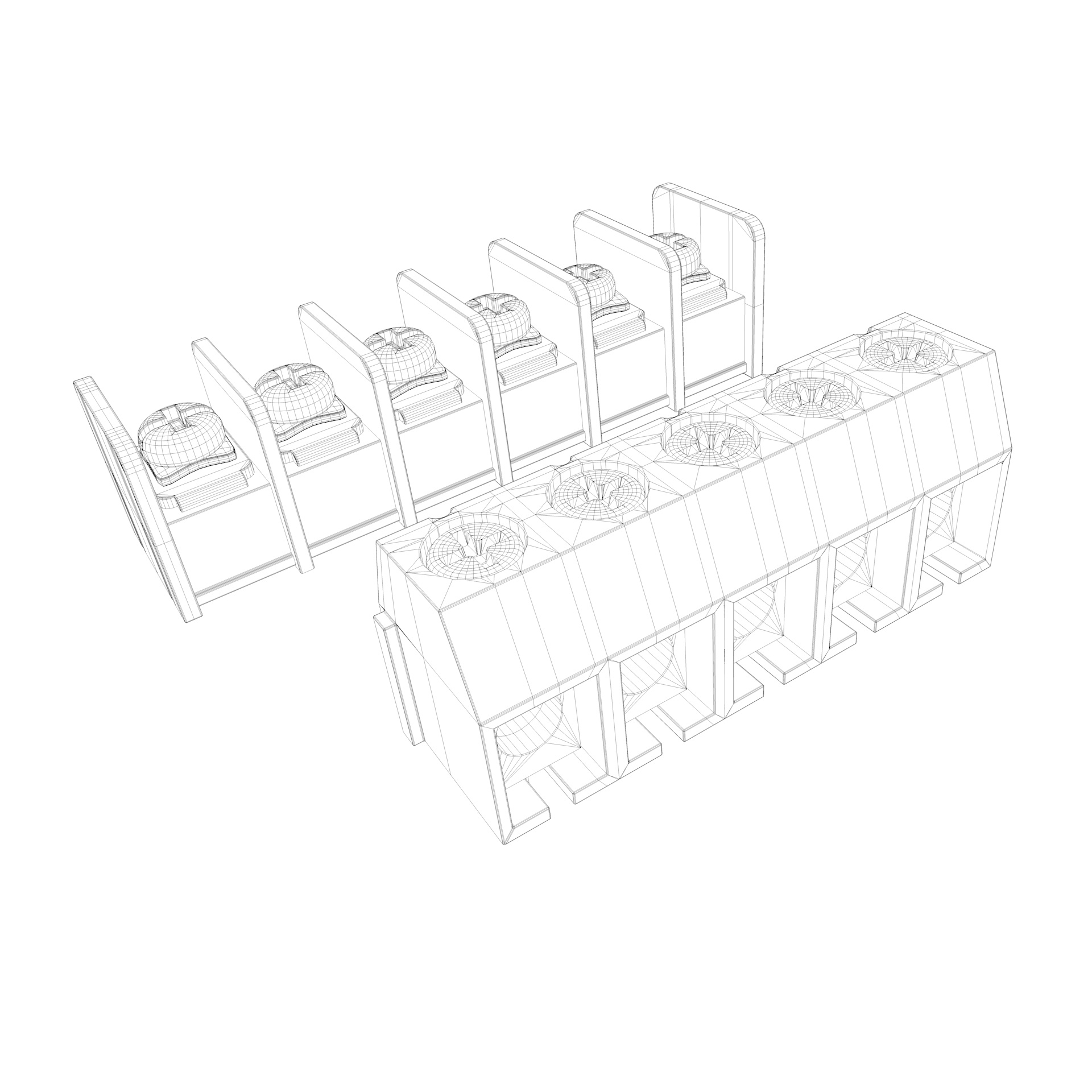 3D model terminal block and screw terminal - TurboSquid 1734908