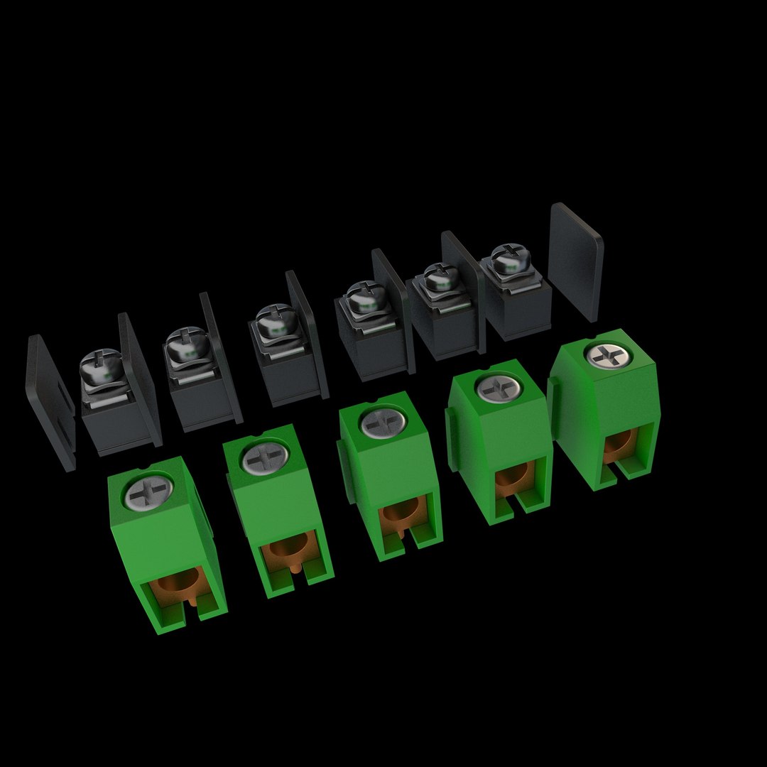 3d Model Terminal Block And Screw Terminal Turbosquid 1734908