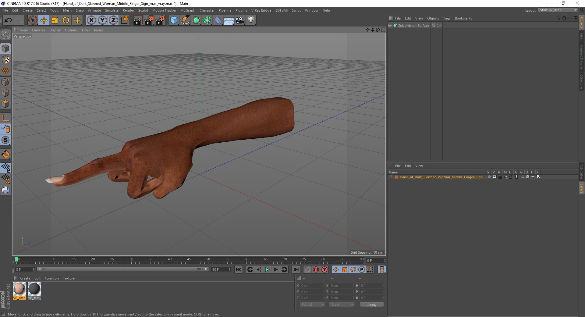 3D Model Hand Of Dark Skinned Woman Middle Finger Sign - TurboSquid 2193407