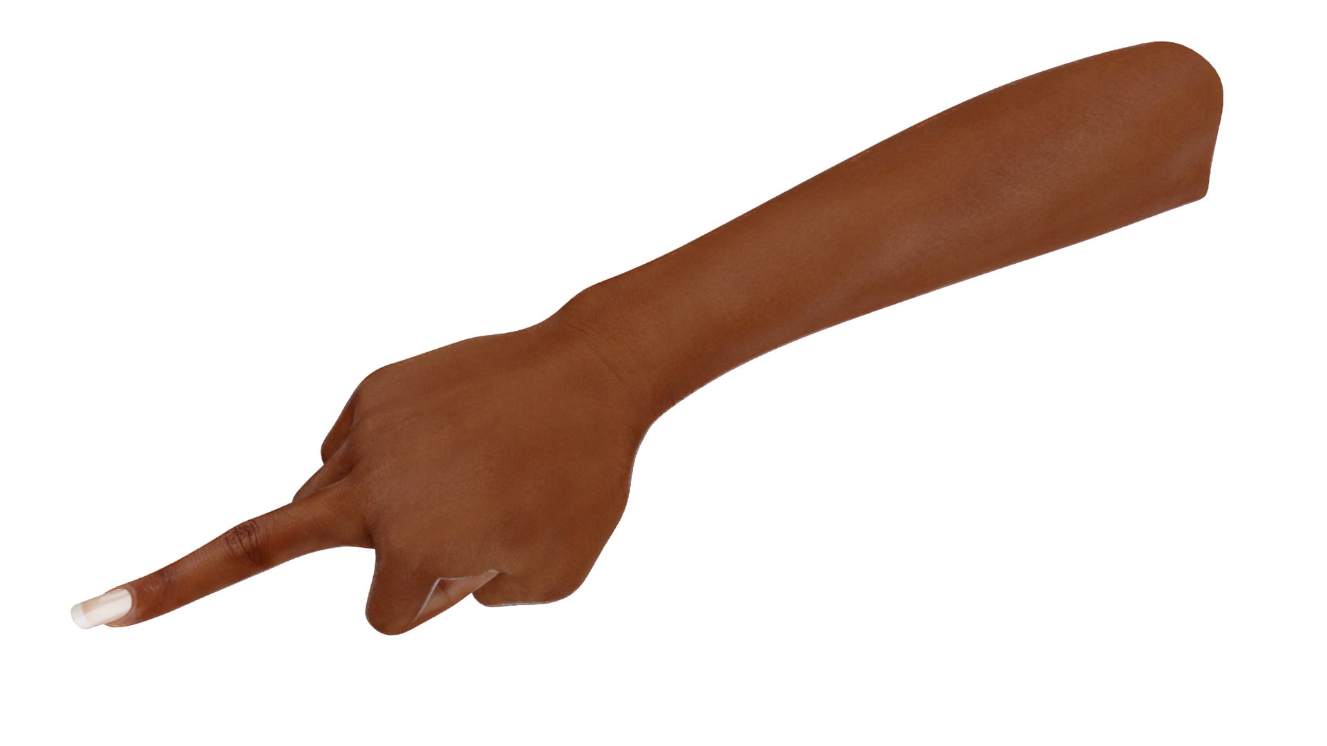 3D Model Hand Of Dark Skinned Woman Middle Finger Sign - TurboSquid 2193407