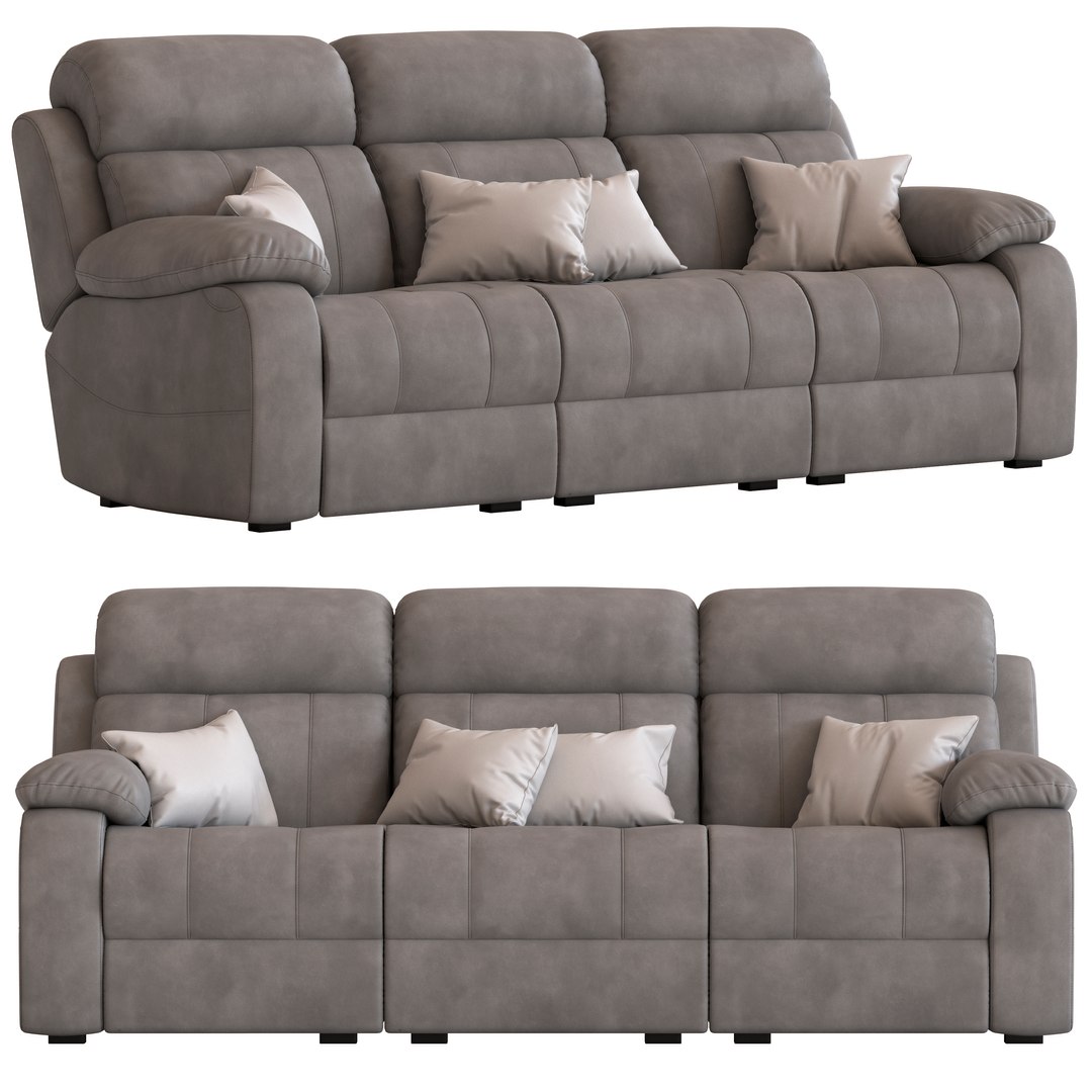 带脚升降的三人座组合沙发3D模型 - TurboSquid 2166311