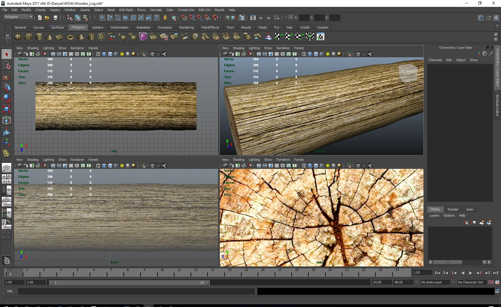 3D wooden log model - TurboSquid 1261013