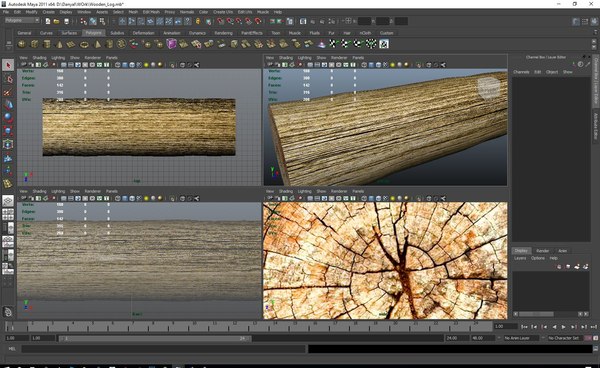 3D wooden log model - TurboSquid 1261013