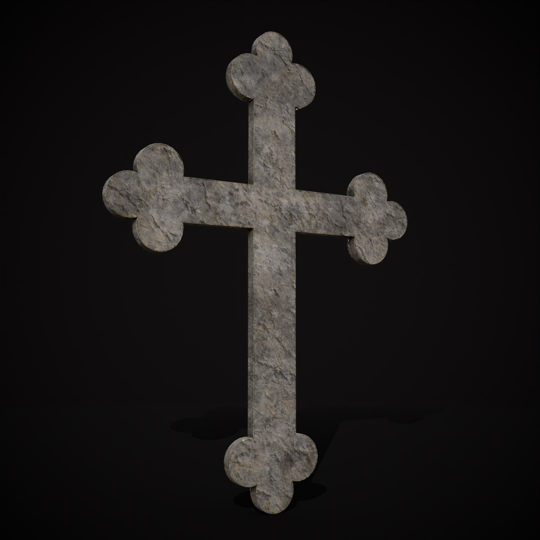 3D Model Medieval Stone Wall Cross - TurboSquid 2010613
