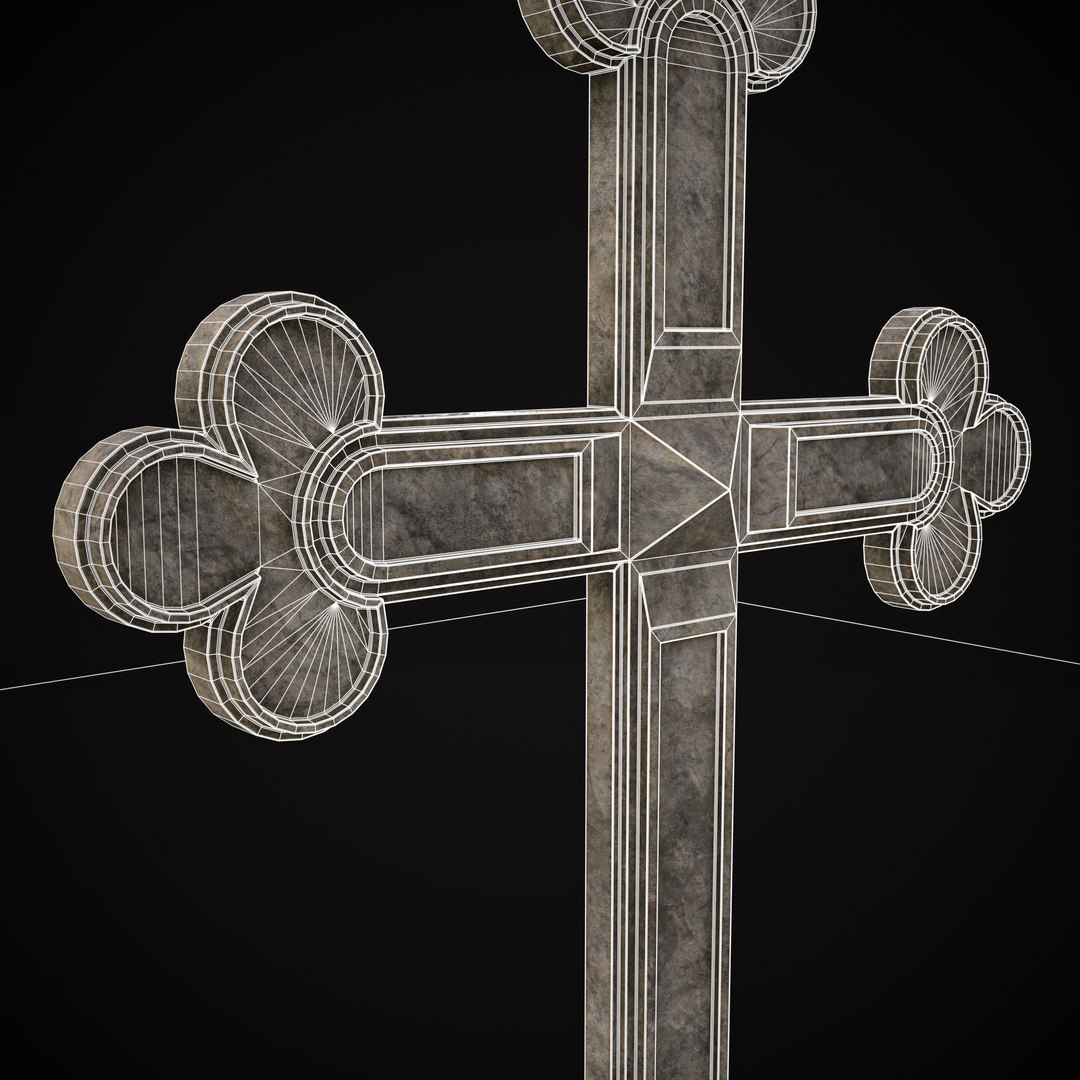 3D Model Medieval Stone Wall Cross - TurboSquid 2010613