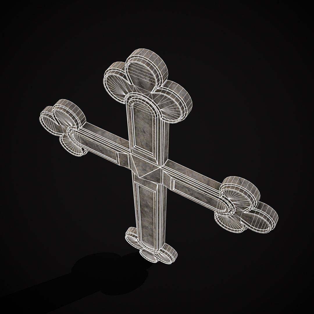 3D Model Medieval Stone Wall Cross - TurboSquid 2010613