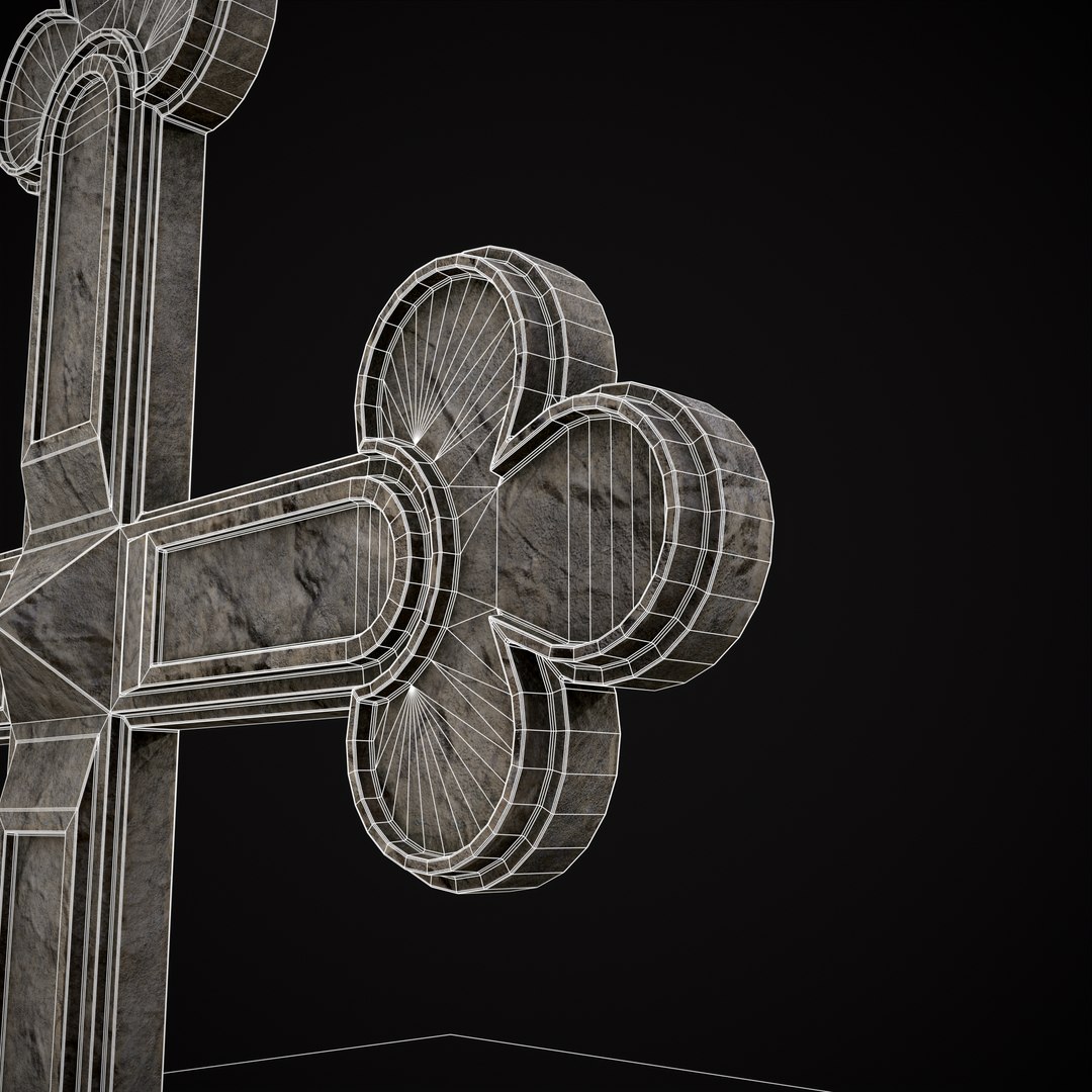 3D Model Medieval Stone Wall Cross - TurboSquid 2010613