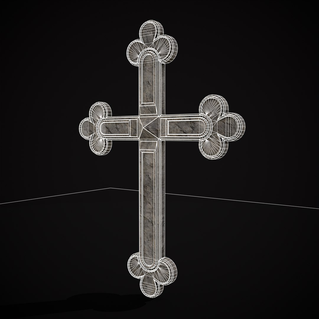 3D Model Medieval Stone Wall Cross - TurboSquid 2010613