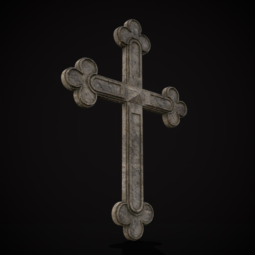 3D Model Medieval Stone Wall Cross - TurboSquid 2010613