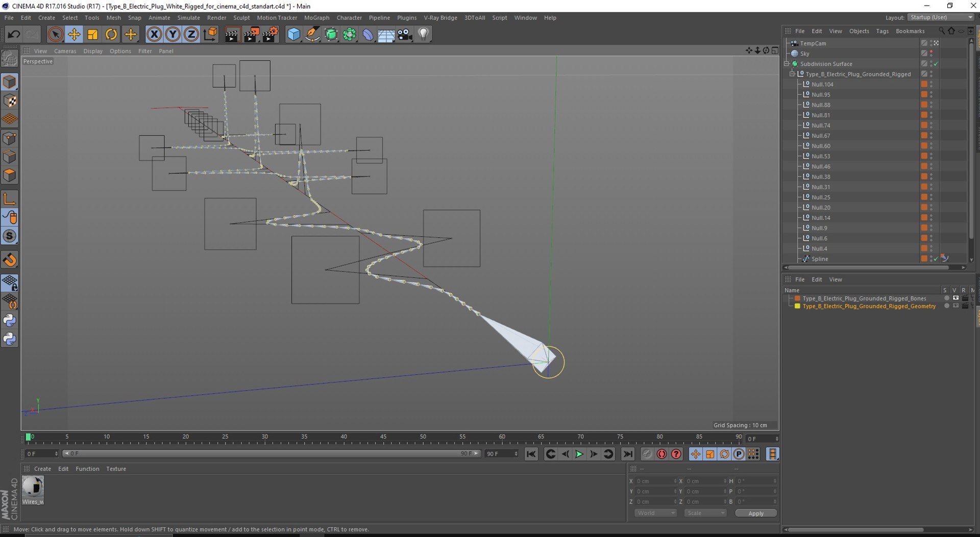 3D model Type B Electric Plug White Rigged for Cinema 4D - TurboSquid 2052203