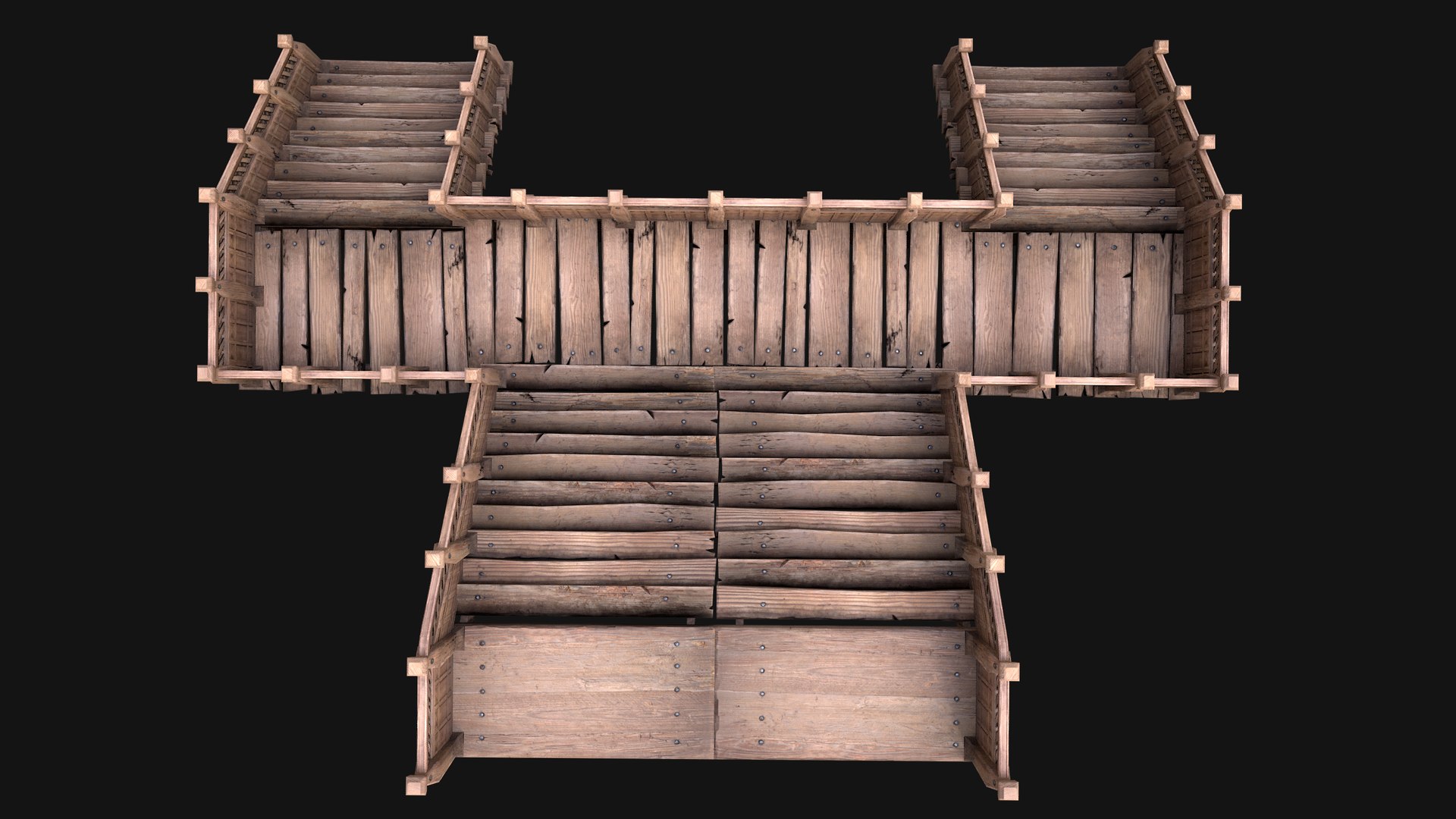 Medieval Wooden Steps Flight Of Stairs 3D Model - TurboSquid 2131736
