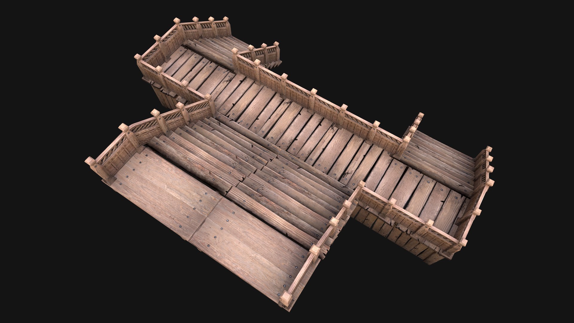 Medieval Wooden Steps Flight Of Stairs 3D Model - TurboSquid 2131736