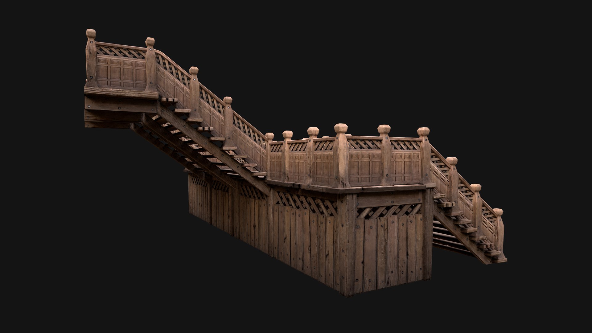 Medieval Wooden Steps Flight Of Stairs 3D Model - TurboSquid 2131736