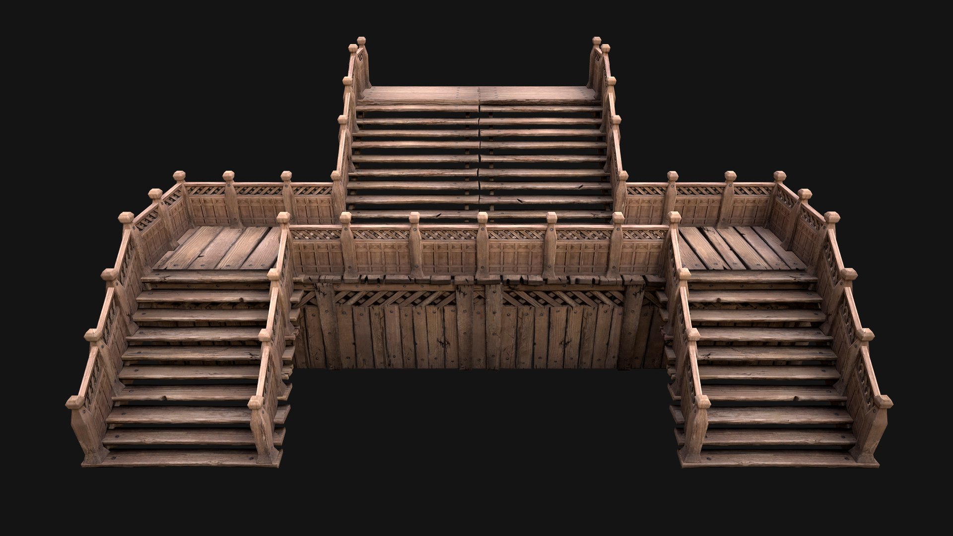 Medieval Wooden Steps Flight Of Stairs 3D Model - TurboSquid 2131736