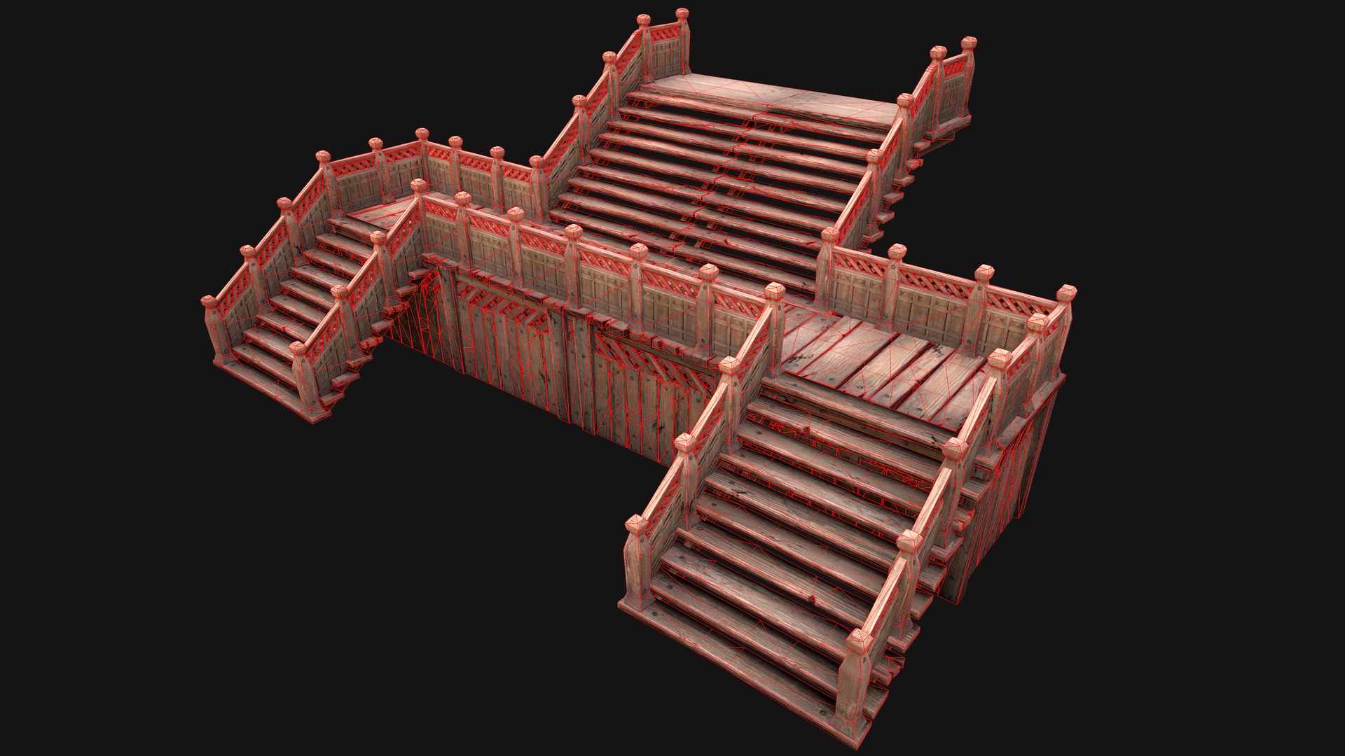 Medieval Wooden Steps Flight Of Stairs 3D Model - TurboSquid 2131736