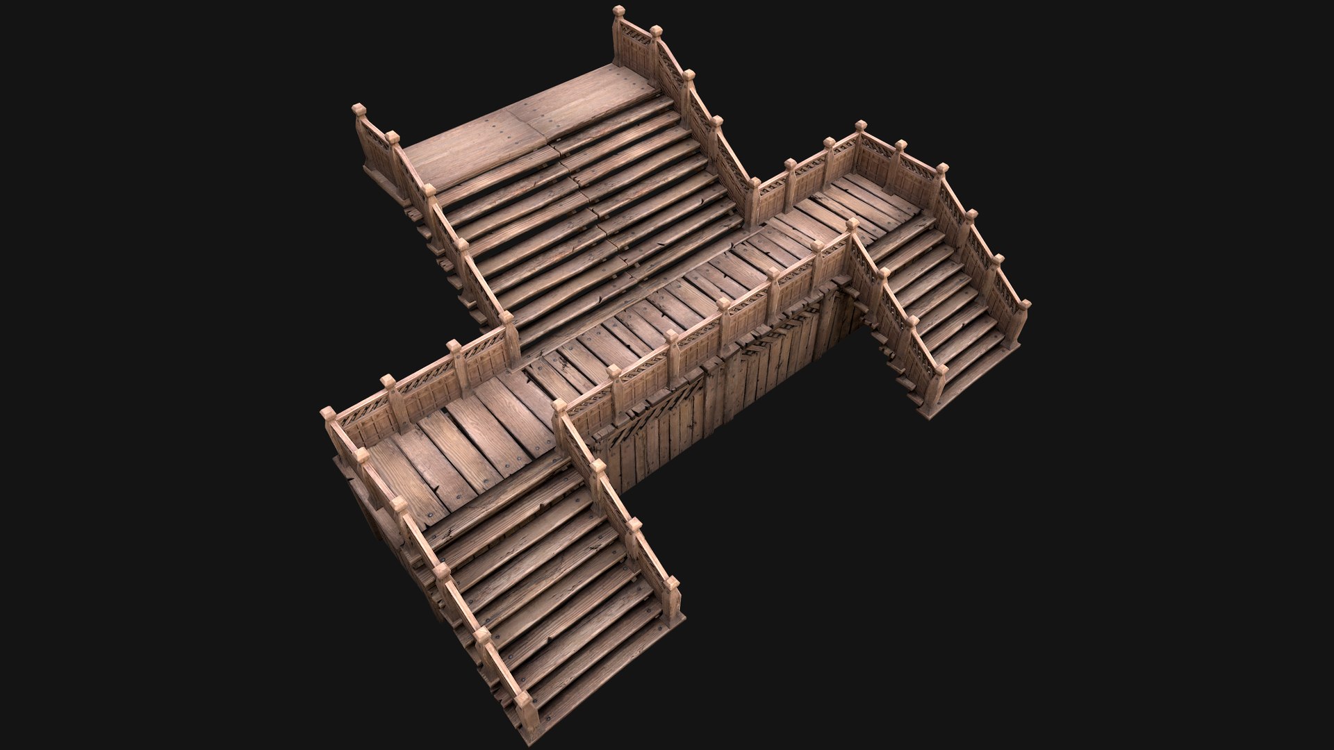 Medieval Wooden Steps Flight Of Stairs 3D Model - TurboSquid 2131736