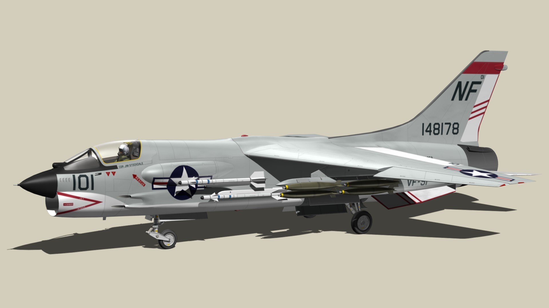 Vought Crusader F8 Model - TurboSquid 1495636