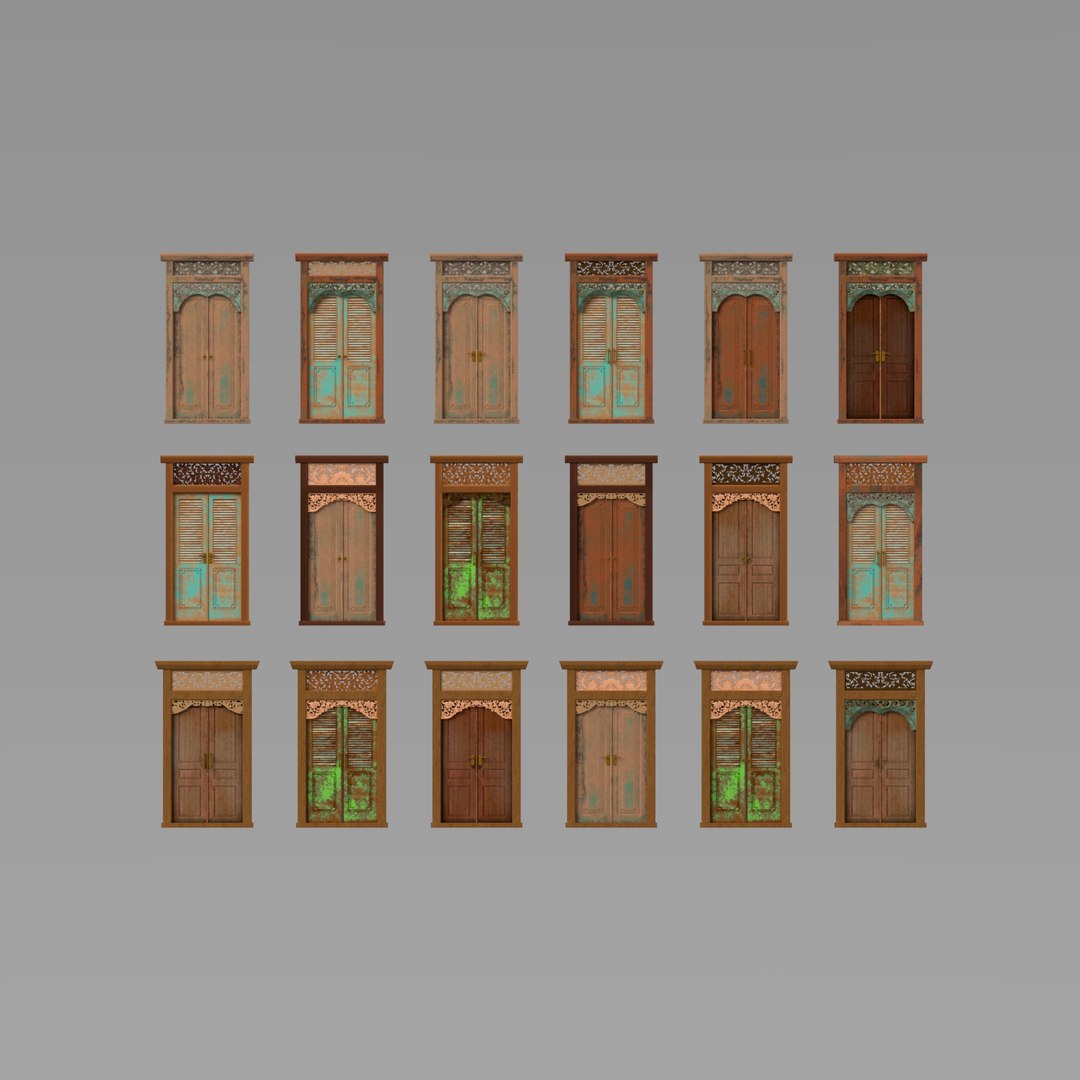 3D Balinese Door Pack Traditional Carved Entryways Model - TurboSquid ...