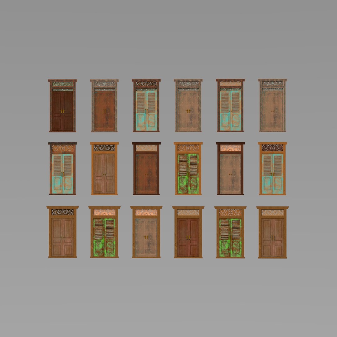 3D Balinese Door Pack Traditional Carved Entryways Model - TurboSquid ...